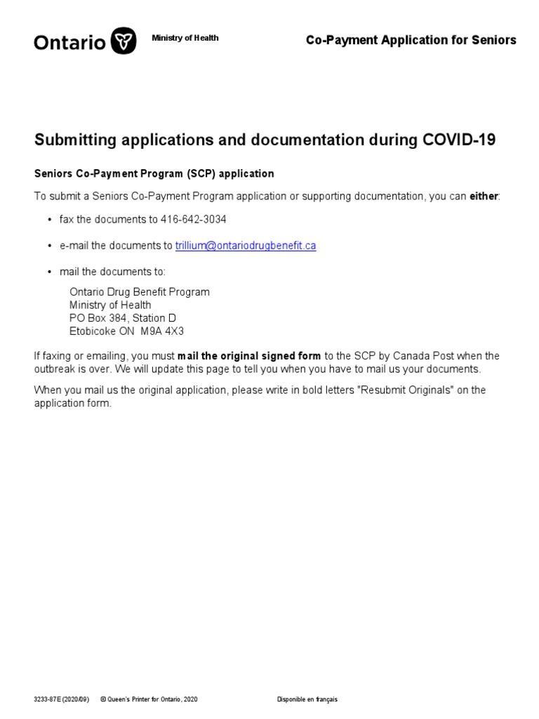 ODB Senior Copayment Application | PDF | Prescription Drugs | Government