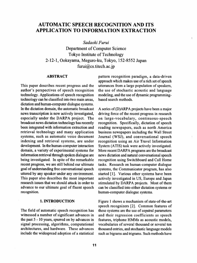Automatic Speech Recognition And Its Pdf Speech Recognition Speech