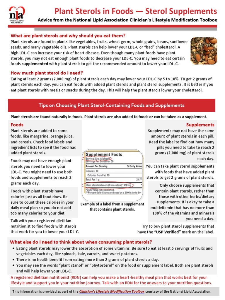 Plant Sterols: Foods and Guidelines | PDF | Dietary Supplements | Foods