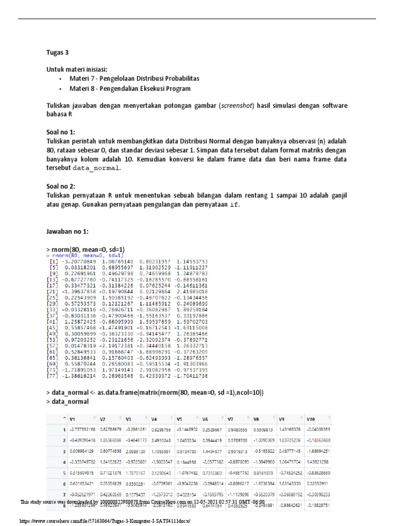 Tugas 3 Komputer I SATS4111 | PDF | Metode & Bahan Ajar | Komputer