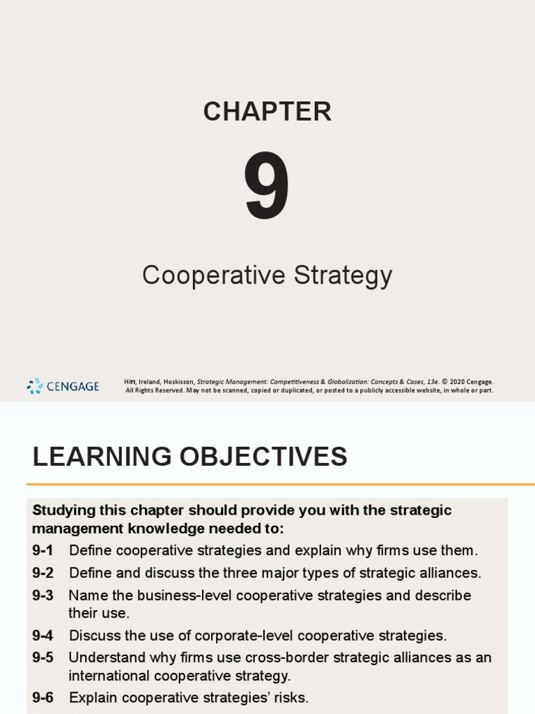 Topic 9 Cooperative Strategy | PDF | Franchising | Strategic Management