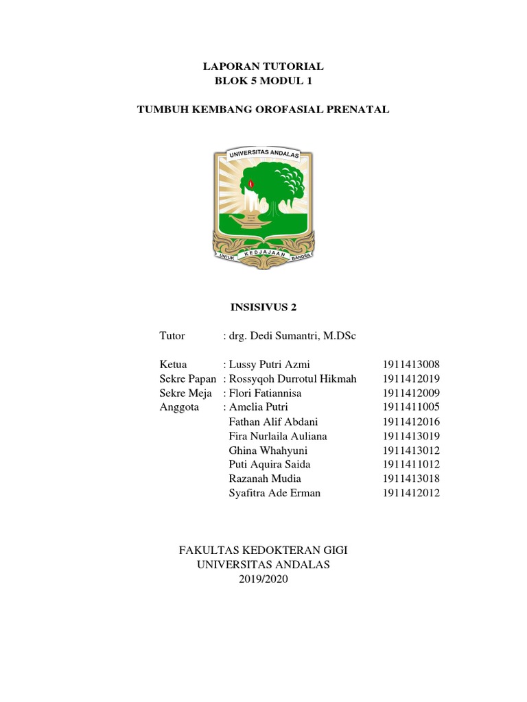 Laporan Tutor 1 Blok 5 | PDF