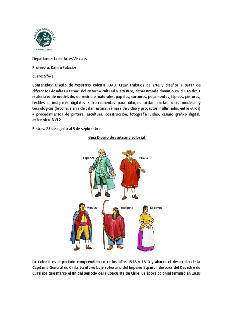 Vestimenta Colonial en Chile: Diseño y Estilo | PDF | Ropa | Moda