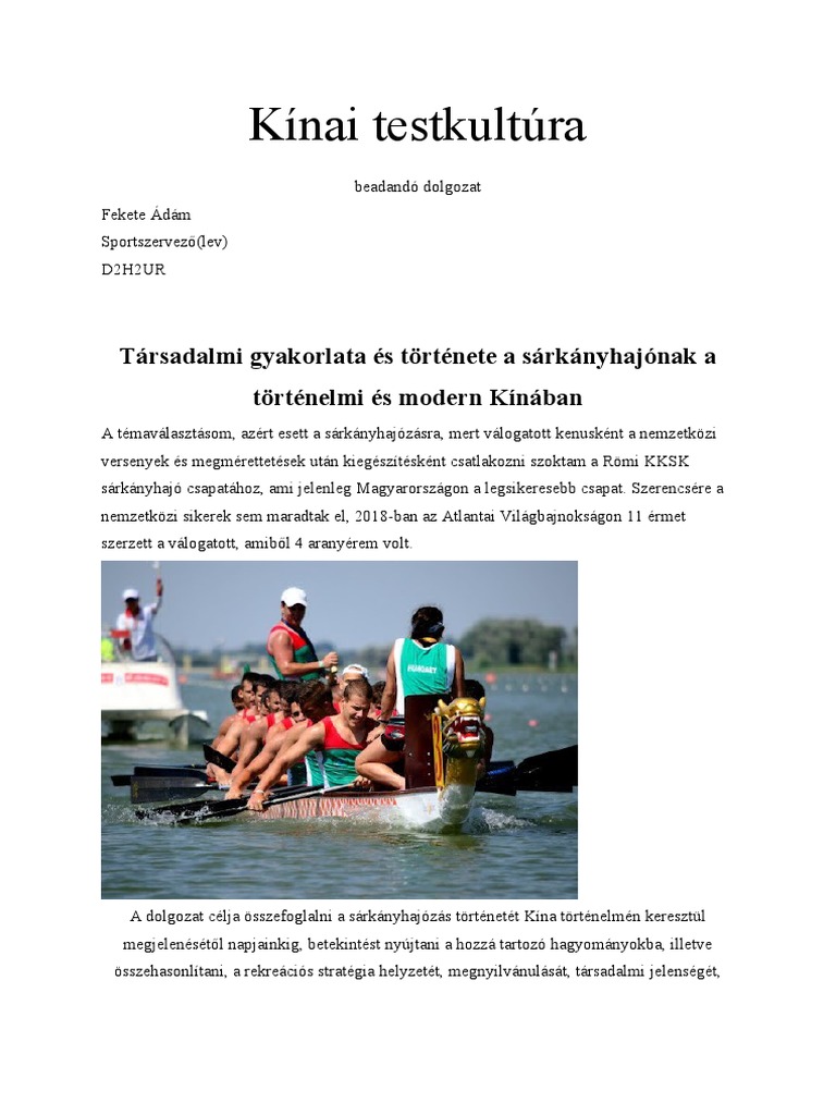 Kínai Testkúltúra Fekete Ádám | PDF
