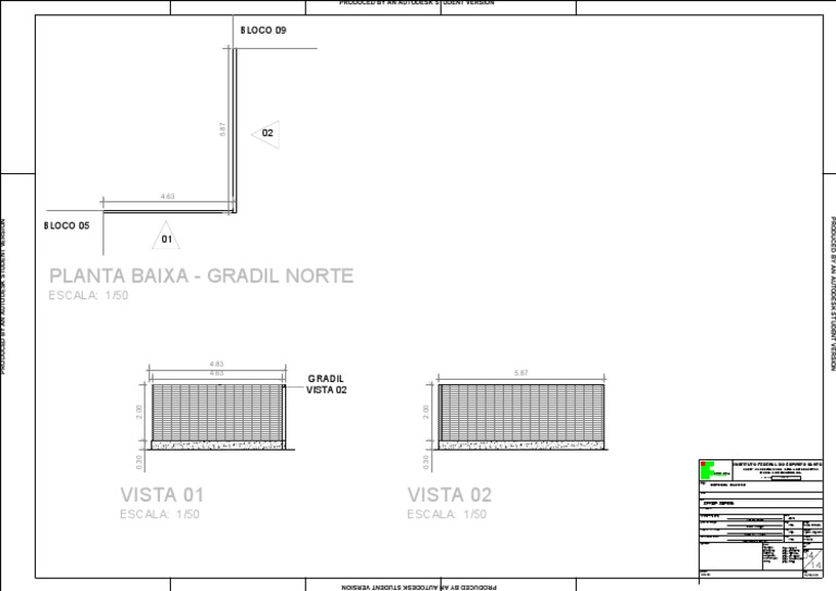 Planta Baixa - Gradil Norte: ESCALA: 1/50 | PDF