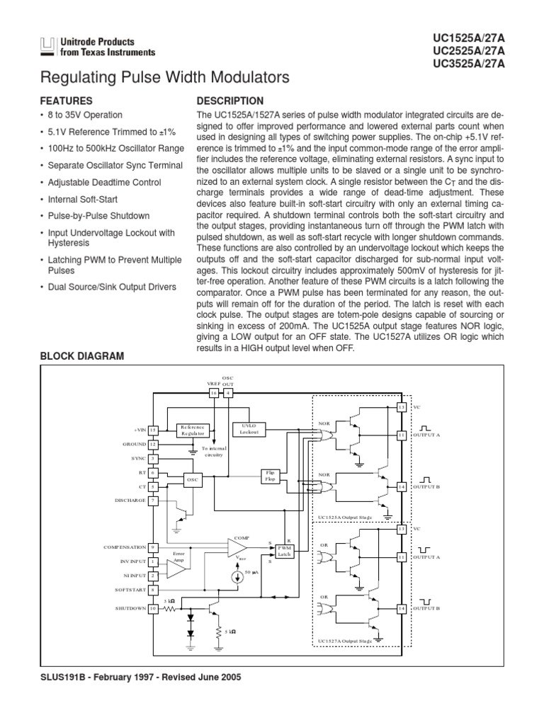 UC1525A/27A PWM Modulator Overview | PDF