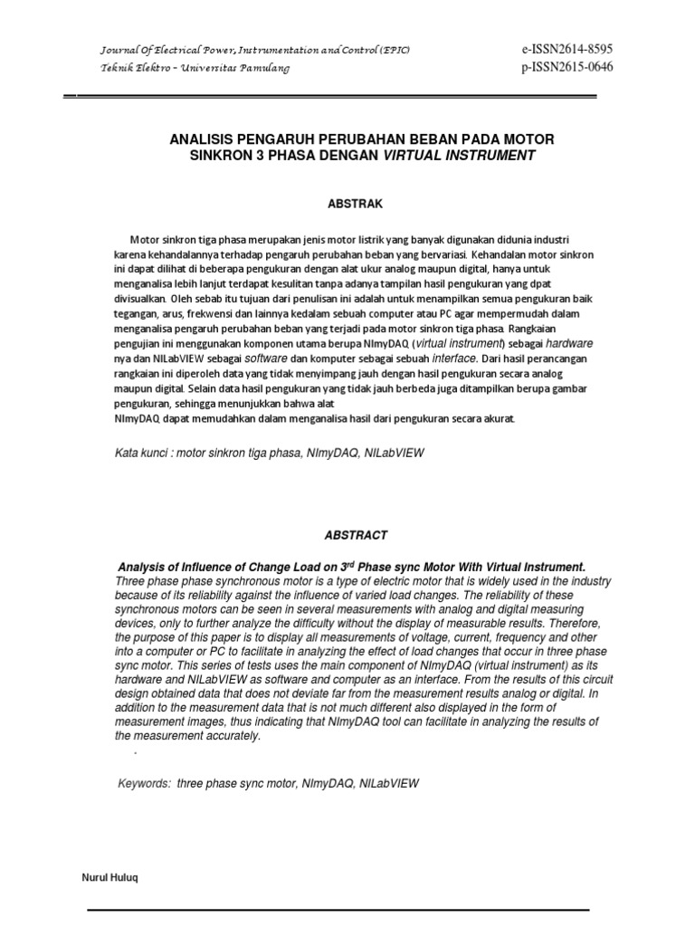 Analisis Beban Motor Sinkron 3 Phasa | PDF