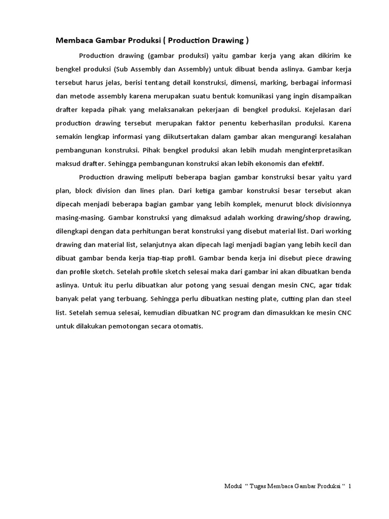 Membaca Gambar Produksi (Production Drawing) L | PDF