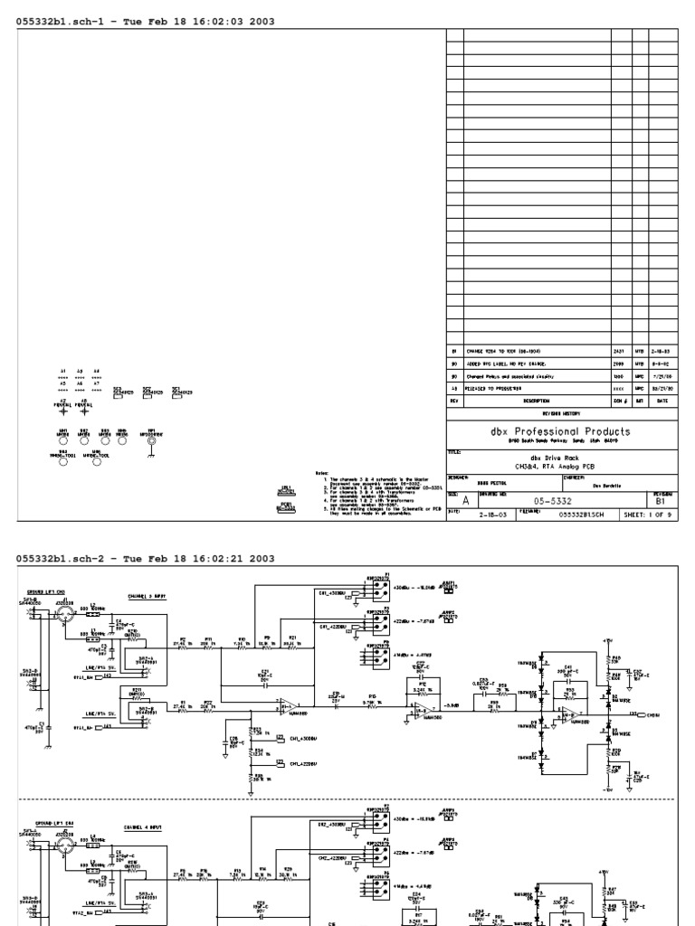 Driver Rack DBX 480 - Schematic | PDF | Operational Amplifier ...