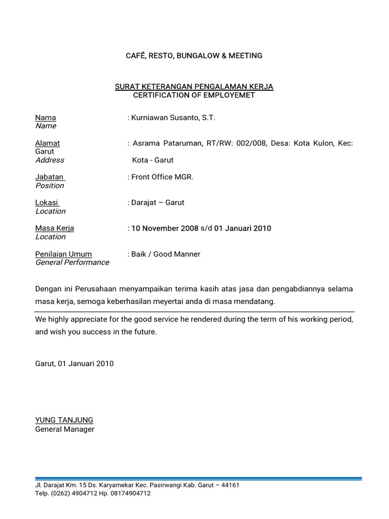 Contoh Paklaring | PDF