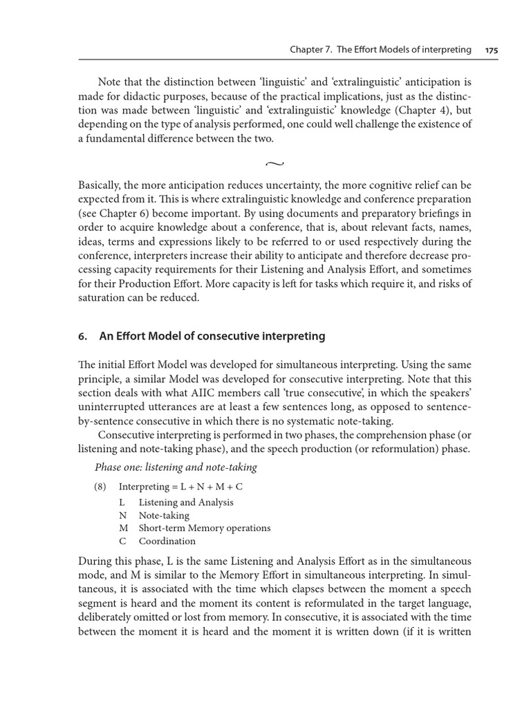 Gile An Effort Model of Consecutive Interpretation - Efforts in Sight ...