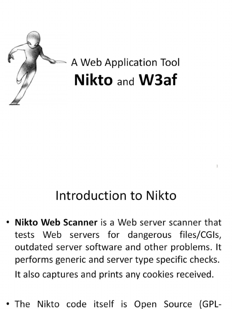 Nikto W3af: A Web Application Tool and | PDF | Computing | Cyberspace