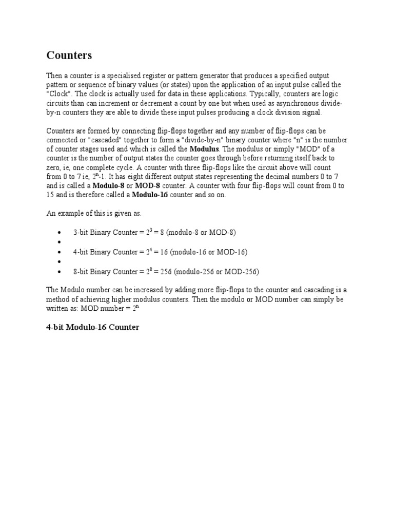 Counters: 4-Bit Modulo-16 Counter | Download Free PDF ...