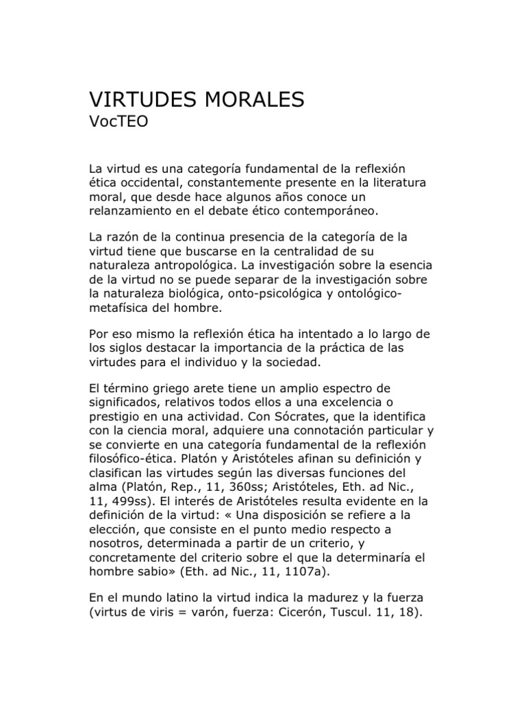 VIRTUDES MORALES | Aristóteles | Moralidad