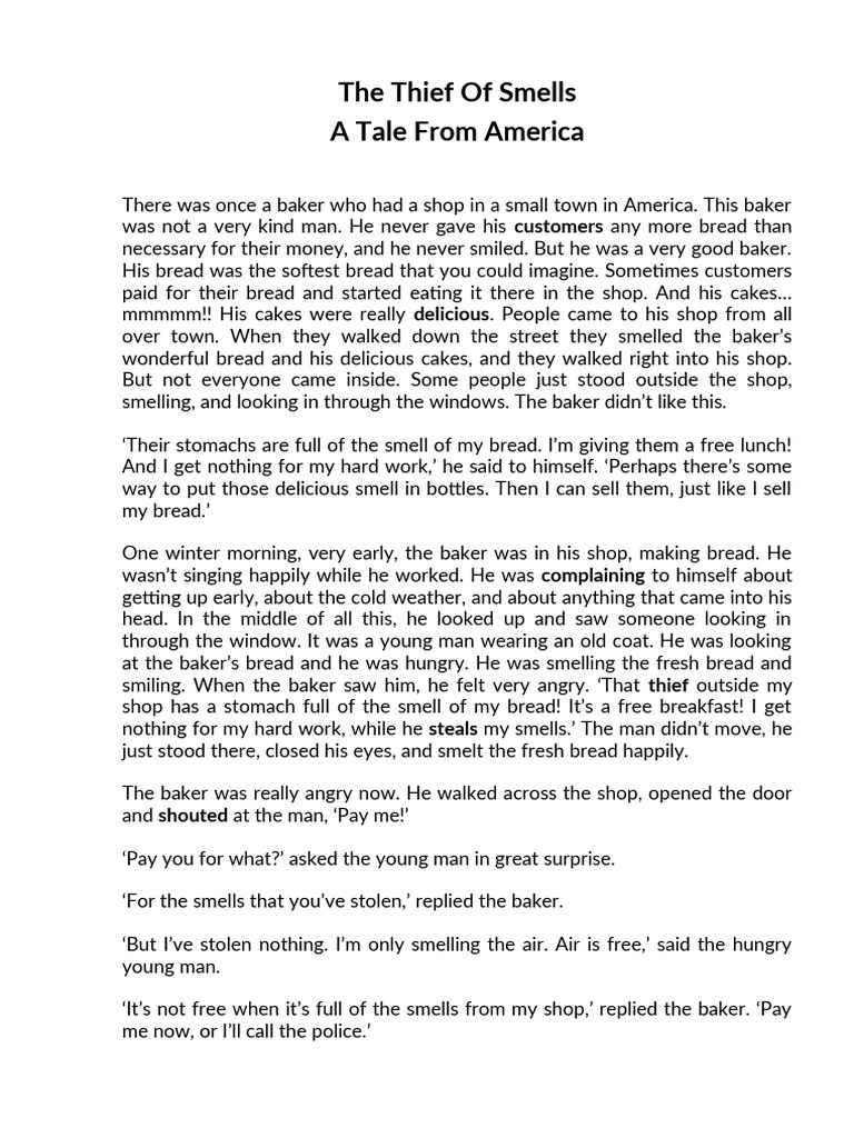 The Thief of Smells - Short Story | PDF