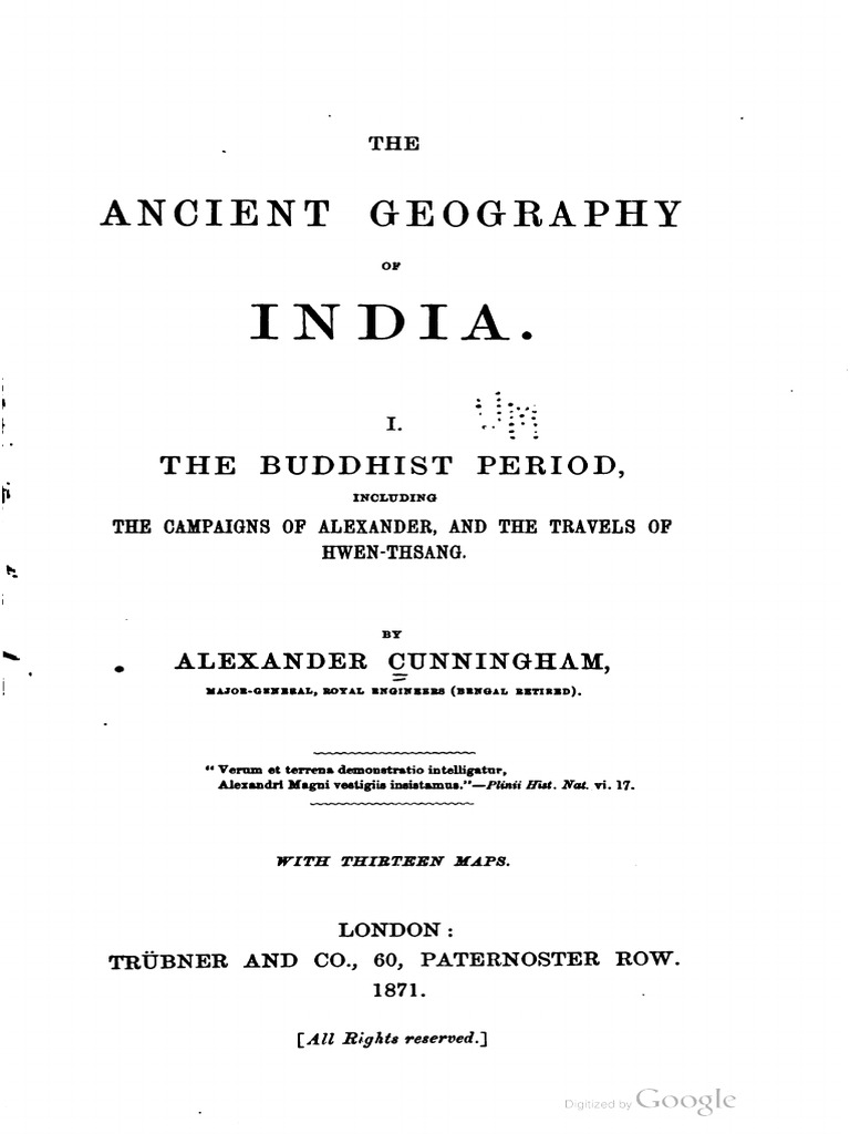 ALEXANDER CUNNINGHAM - The Ancient Geography of India (1871) | PDF