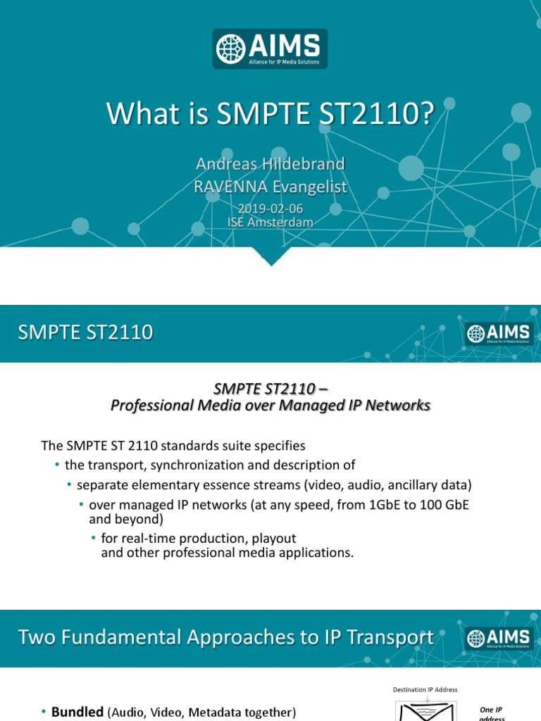 What Is SMPTE ST2110?: Andreas Hildebrand RAVENNA Evangelist | Download ...