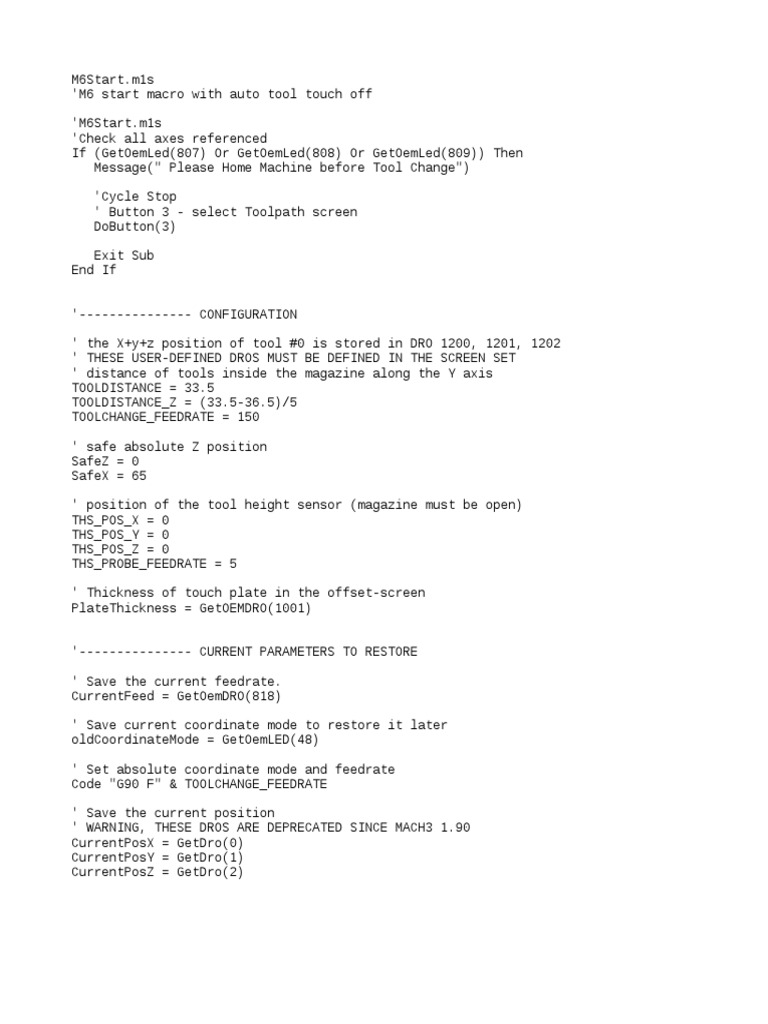 M6 Macro Tool Change | PDF | Computer Engineering | Computing