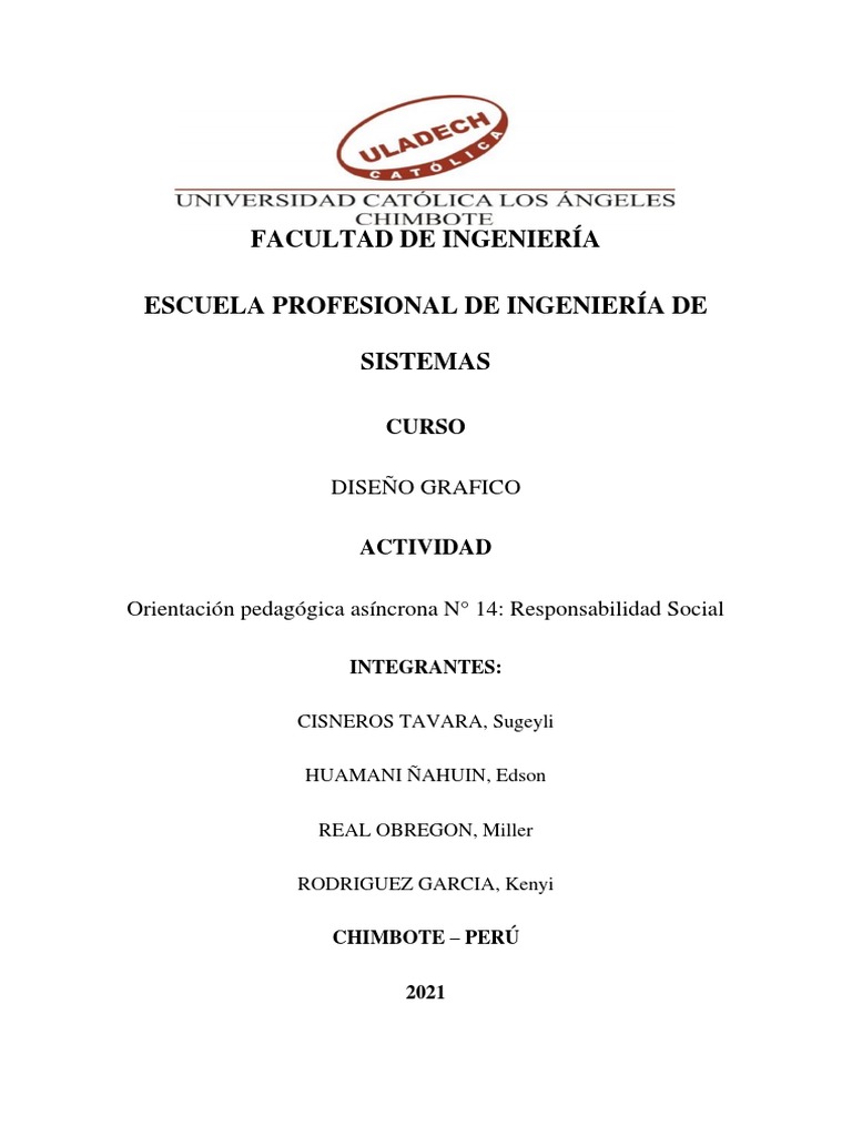 Orientación Pedagógica Asíncrona #14 Responsabilidad Social | PDF