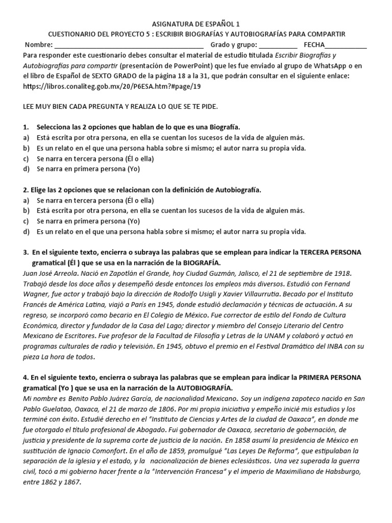 Biografías y Autobiografías en Español | PDF | México