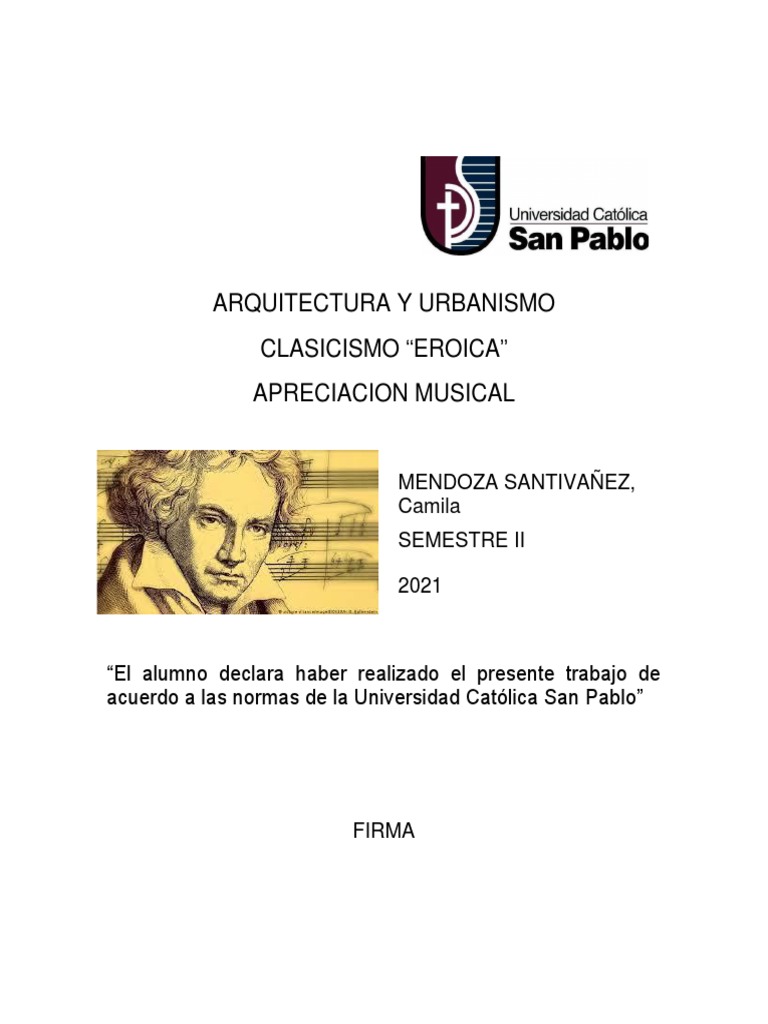 Clasicismo Apreciacion Musical Camila Mendoza | PDF