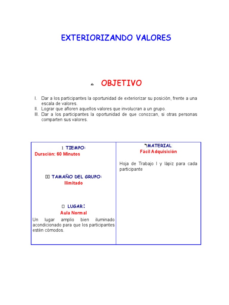 Exteriorizando Valores | PDF