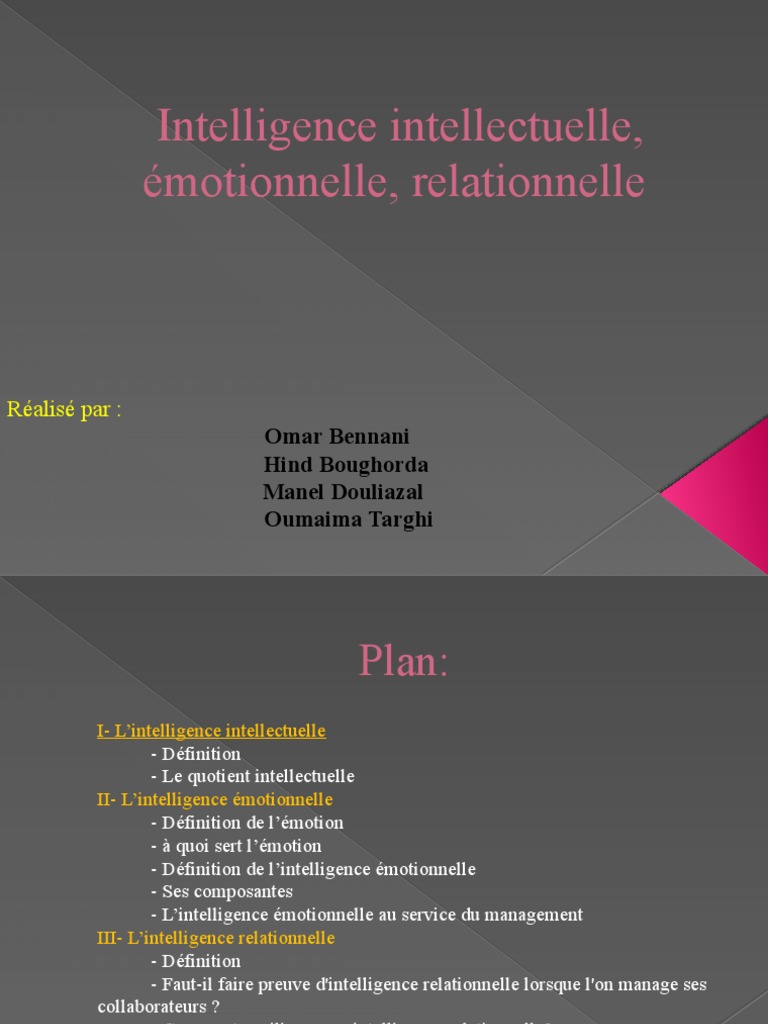 Intelligence Intellectuelle Emotionnelle | PDF | Intelligence ...