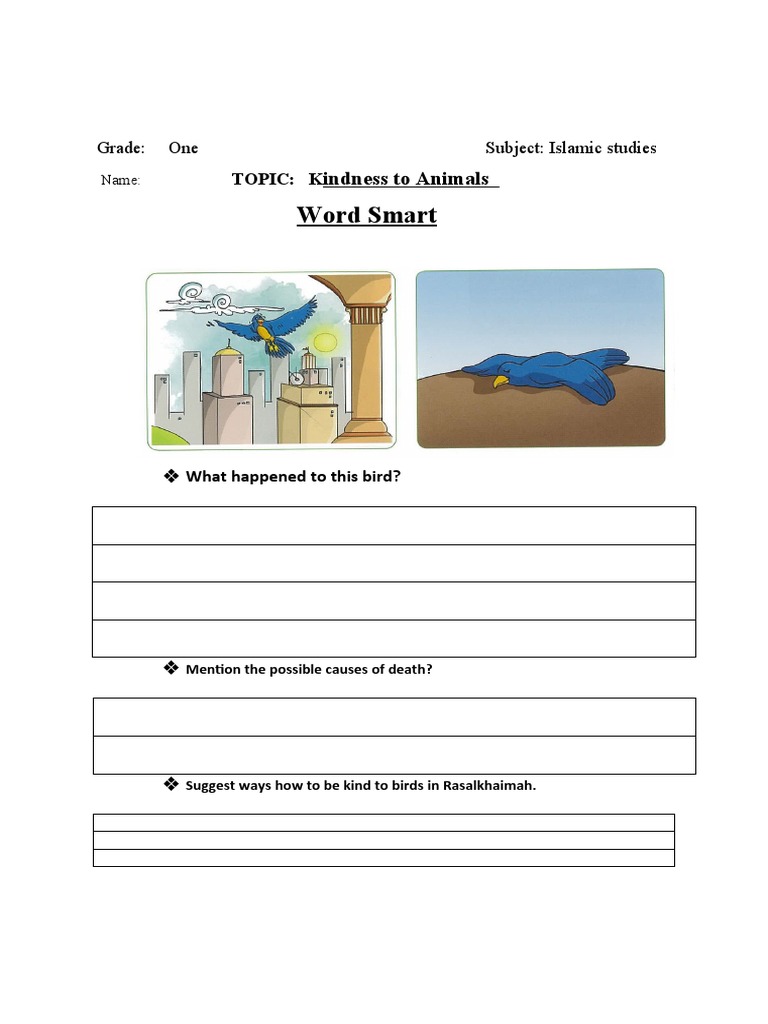 Kindness to Animals for Grade One | PDF