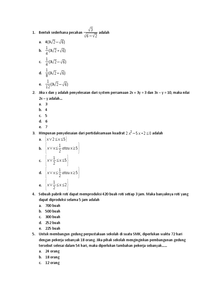 Soal MTK 12 AP (Repaired) | PDF