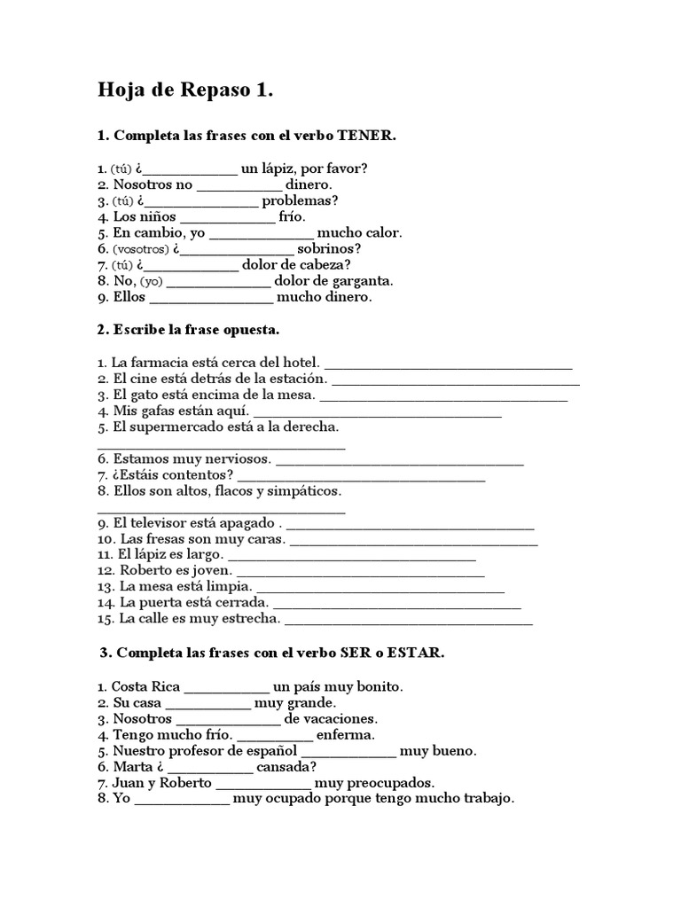 Ejercicios de Gramática Española | PDF | Crecimiento personal y ...