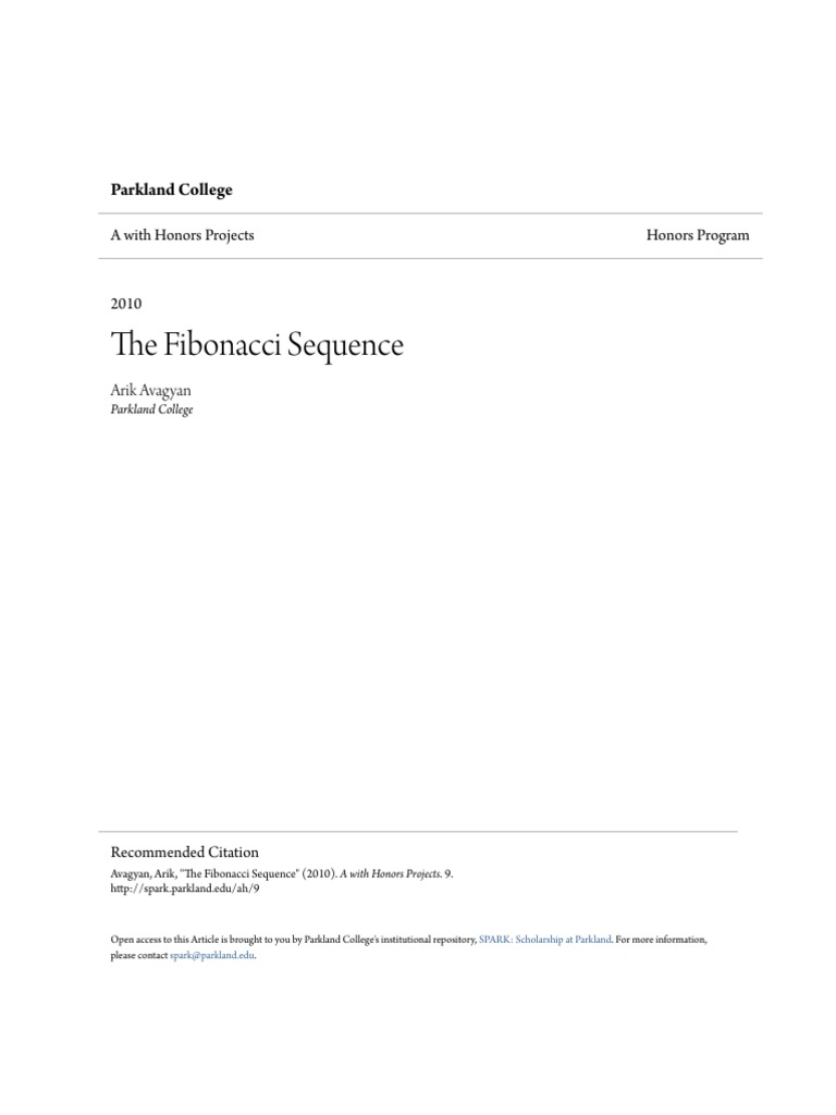 The Fibonacci Sequence | PDF | Ratio | Dna