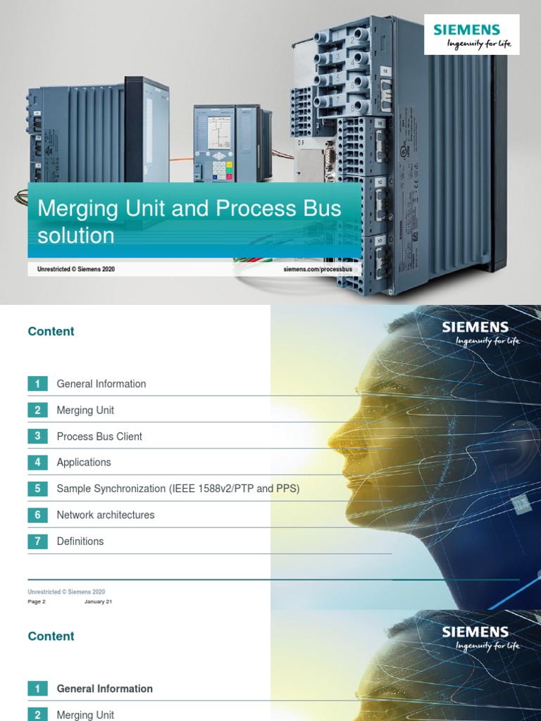 Merging Unit and Process Bus Solution: Unrestricted © Siemens 2020 ...