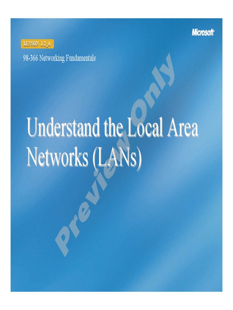 Understand The Local Area Networks (Lans) | PDF | Computer Network | Ip Address