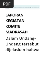 Laporan Kegiatan Komite Madrasah | PDF