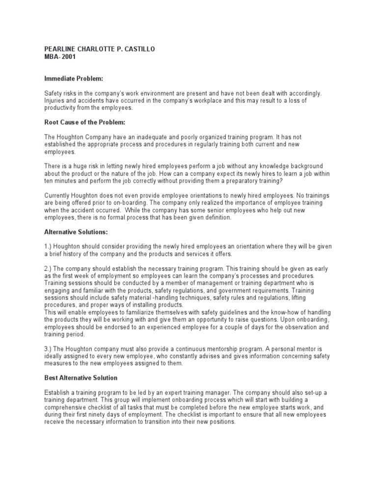 Workplace Safety Training Plan | PDF | Employment | Occupational Safety ...