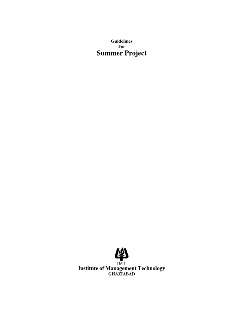 Summer Project Guidelines | PDF | Data Analysis | Strategic Management