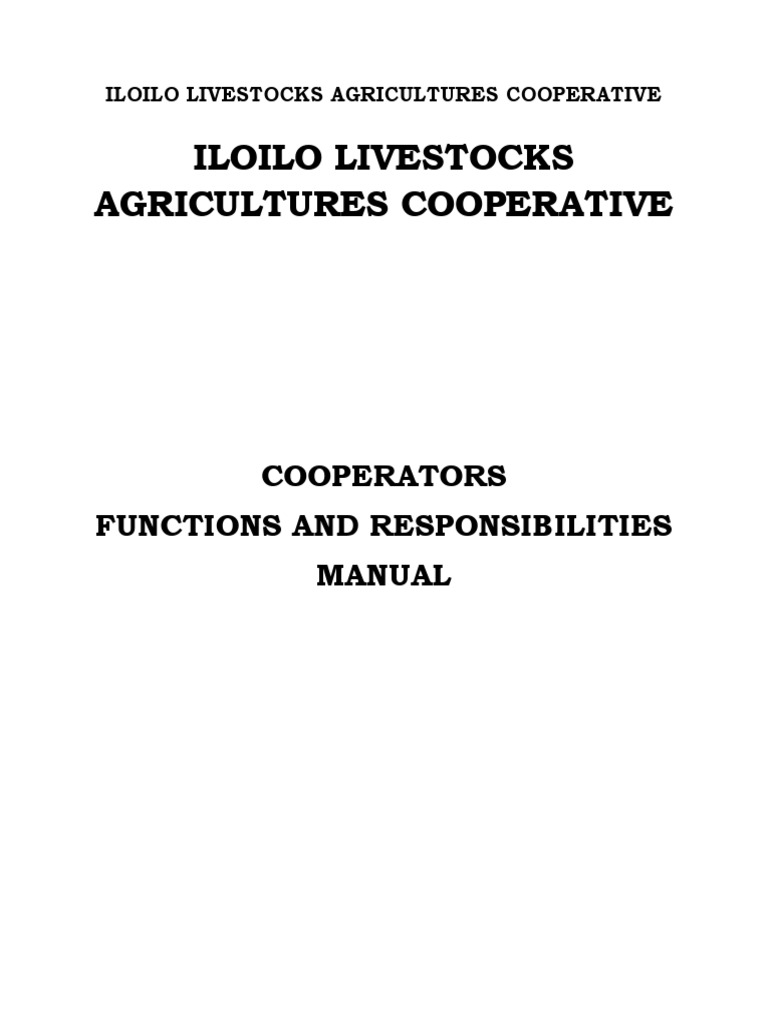 Cooperative Functions and Responsibilities | PDF | Audit Committee ...