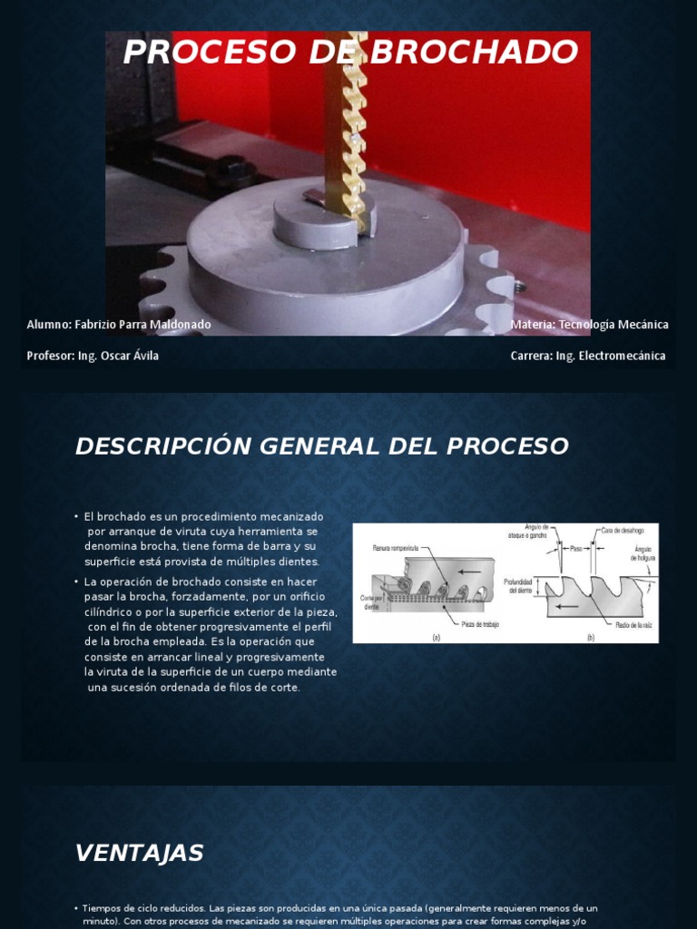 Proceso y Tipos de Brochado | PDF | Mecanizado | Acero