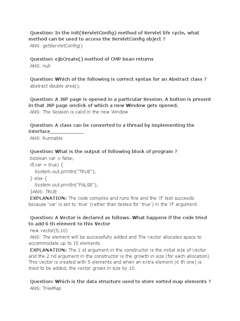 Method Can Be Used To Access The Servletconfig Object ? | PDF | Java Server Pages | Class ...