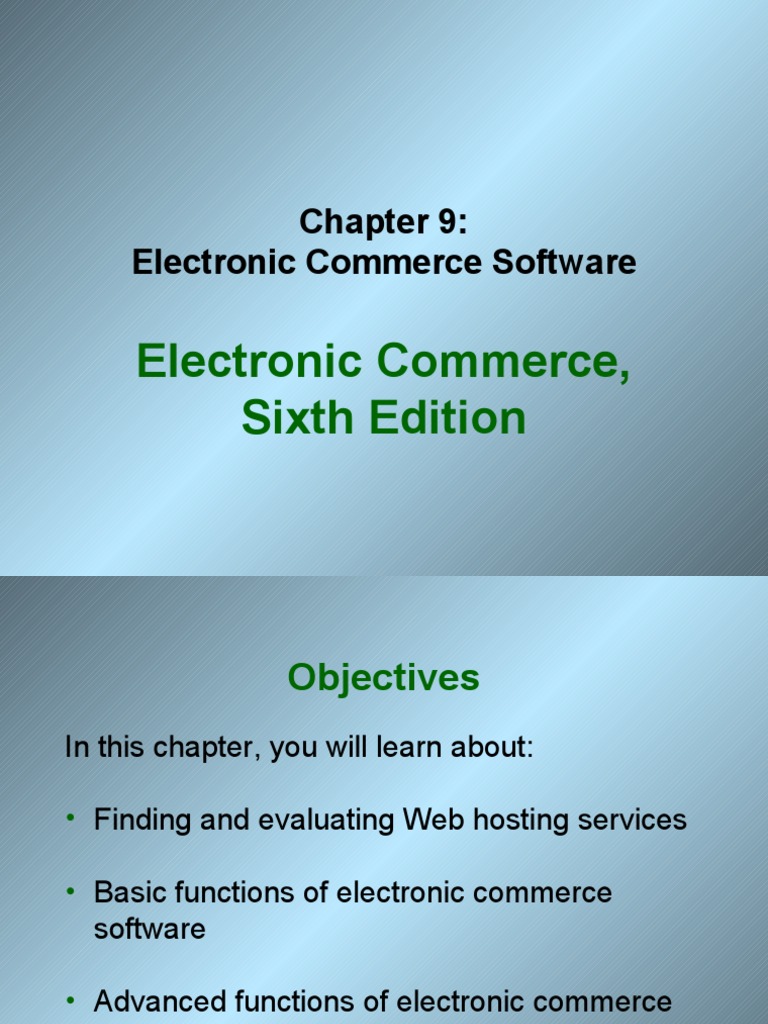 Electronic Commerce Sixth Edition Chapter 9 | Web Service | E Commerce
