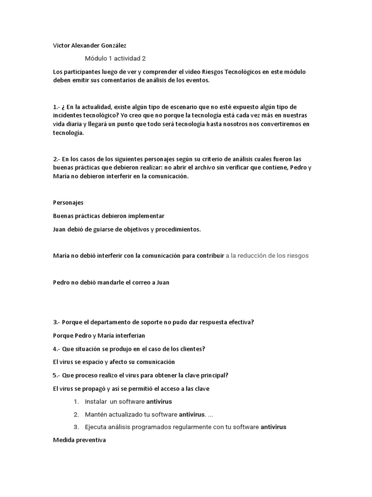 Módulo 1 Actividad 2 | PDF