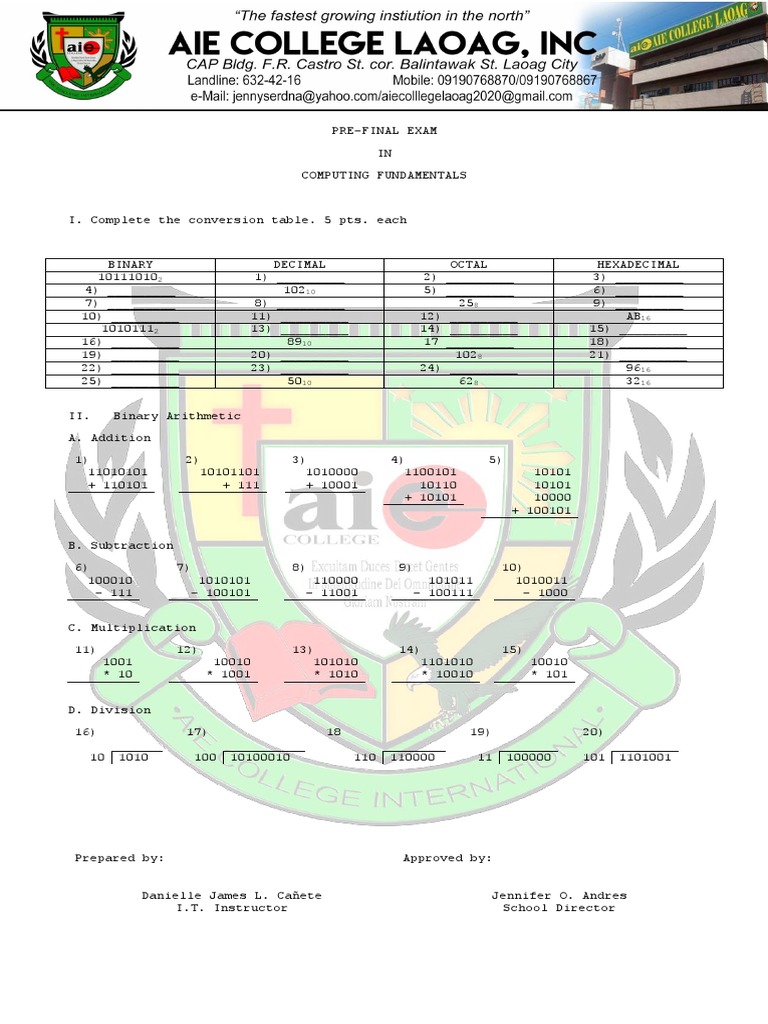 Pre-Finals Computing Fundamentals | PDF | Computer Engineering | Notation