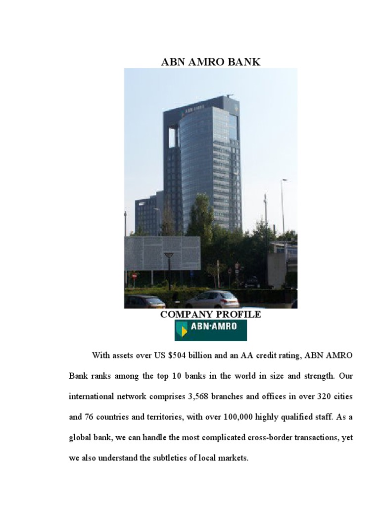 Abn Amro Bank - Company Profile | PDF | Cheque | Debit Card