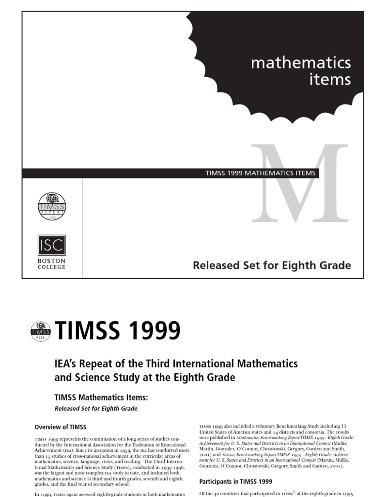 Mathematics Items: Released Set For Eighth Grade | PDF | Elementary ...
