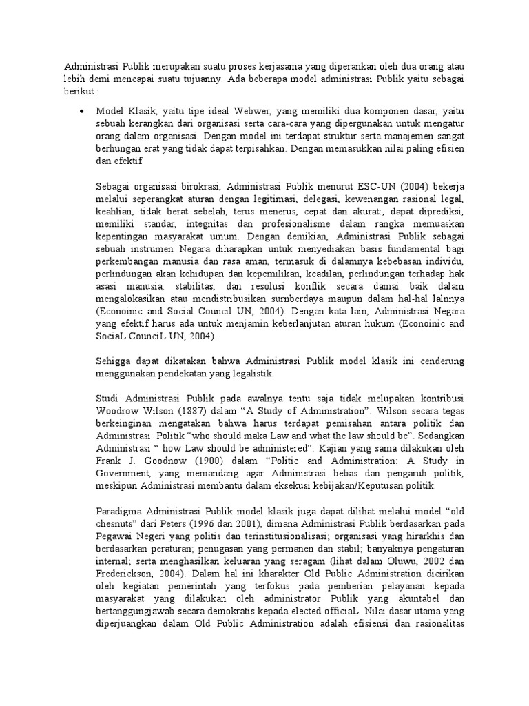 Model Administrasi Publik | PDF