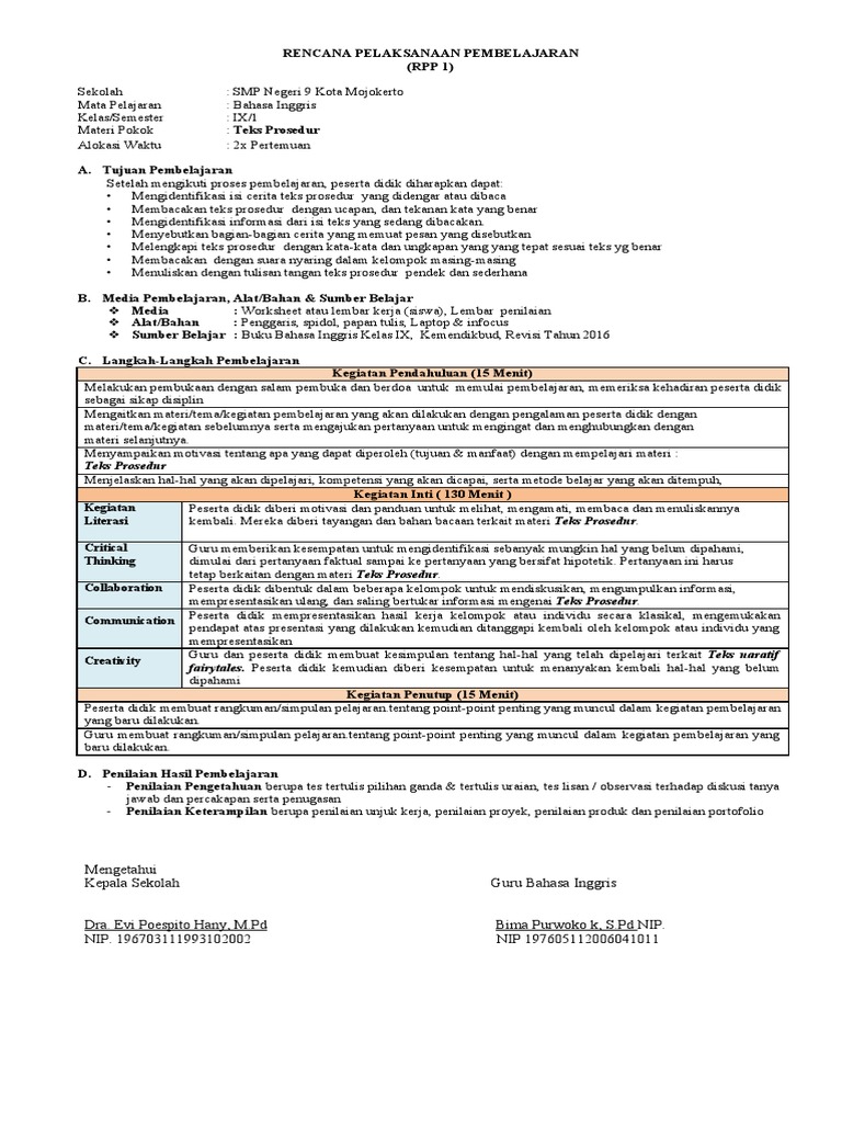 Rpp Big Adiwiyata Kls 9 Prosedur Konservasi Air Sem 1 Th 2020 2021 Pdf
