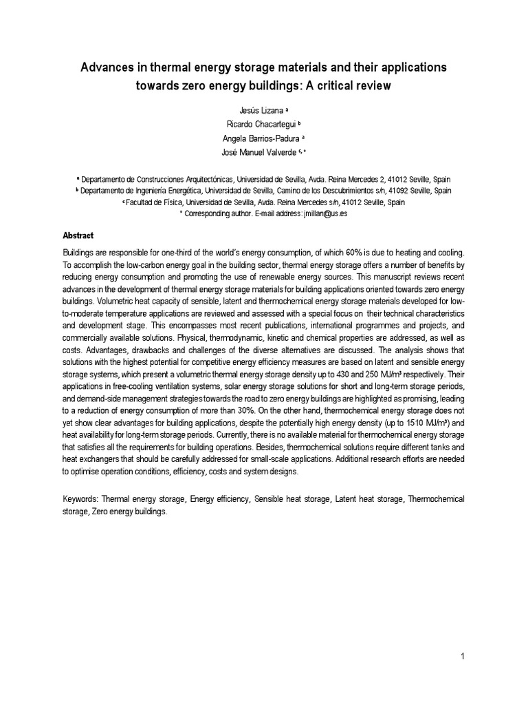 Advances in Thermal Energy Storage Materials and Their Applications ...