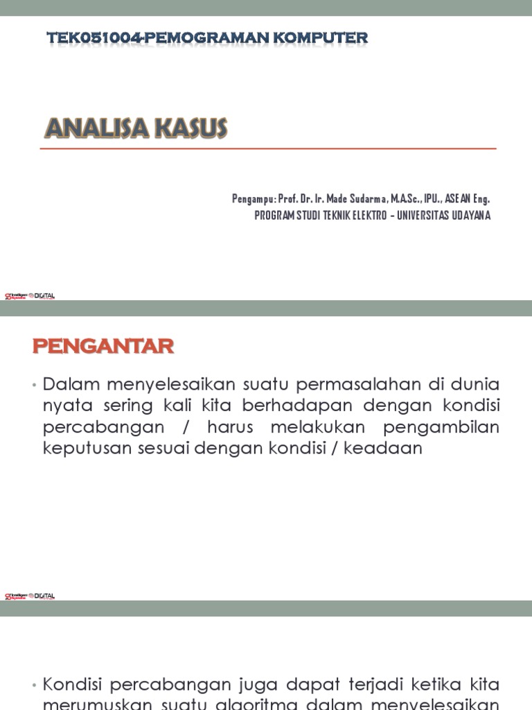 Permerograman Komputer Analisis Kasus | PDF