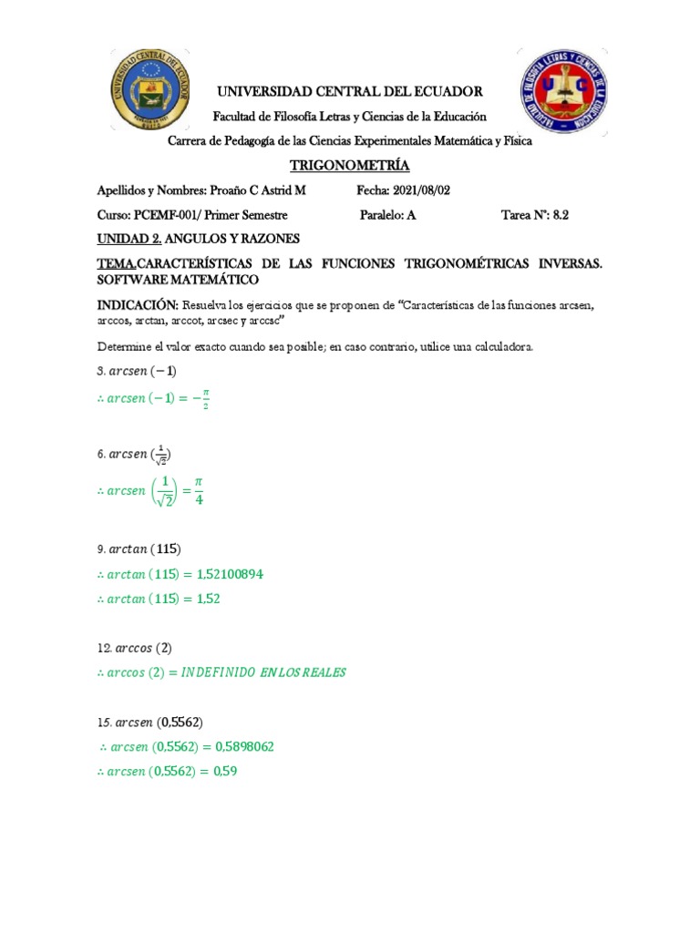 Resolución de Ejercicios de Trigonometría Del Libro de Stewart | PDF ...