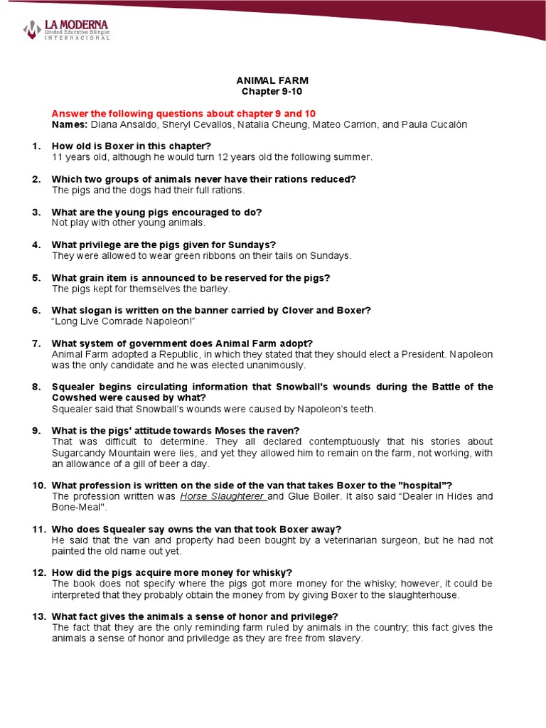 Animal Farm Chapters 9-10 Summary | PDF | Young Adult